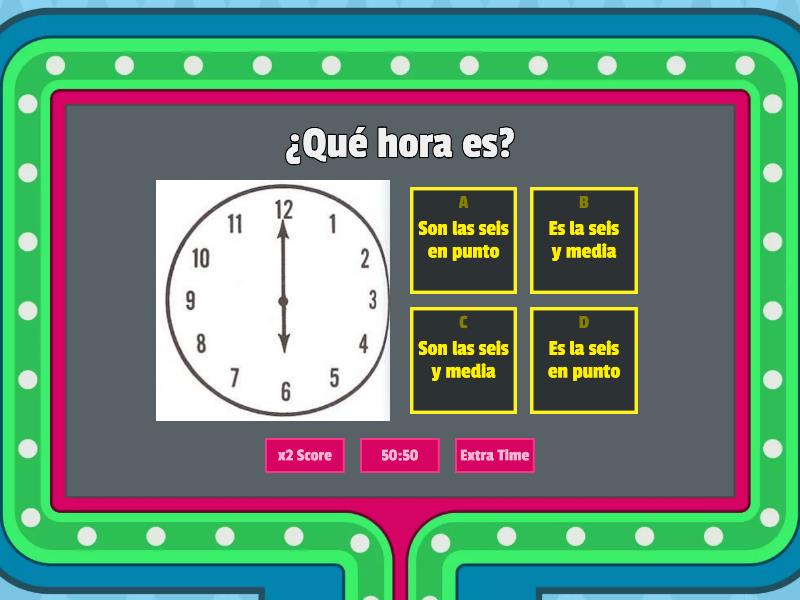 ¿Qué hora es? / What time is it? - Gameshow quiz