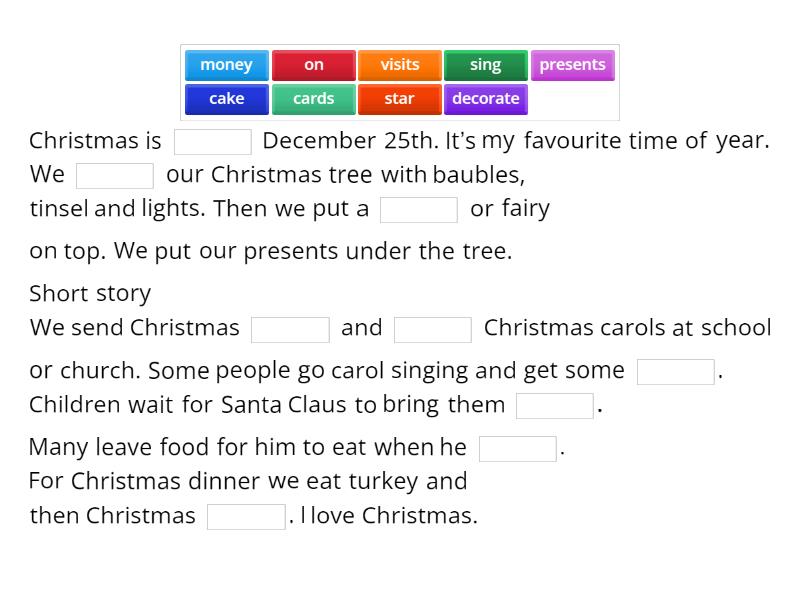 My favourite celebration - Complete the sentence