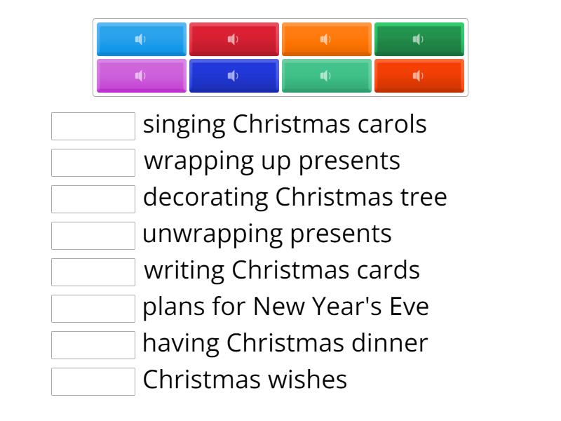 Christmas listening exercise - Match up
