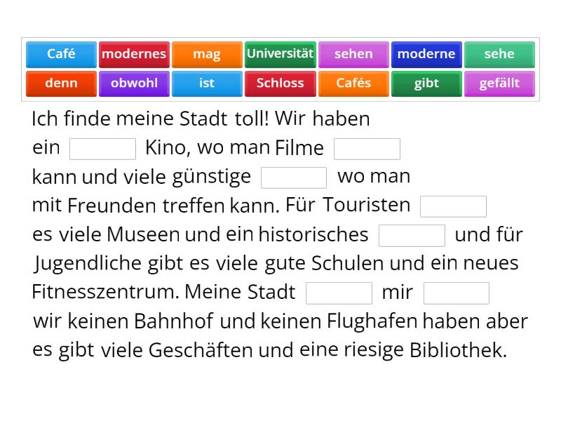 Meine Stadt - Complete the sentence