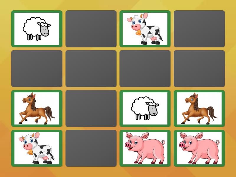 Animales de la granja - Matching pairs