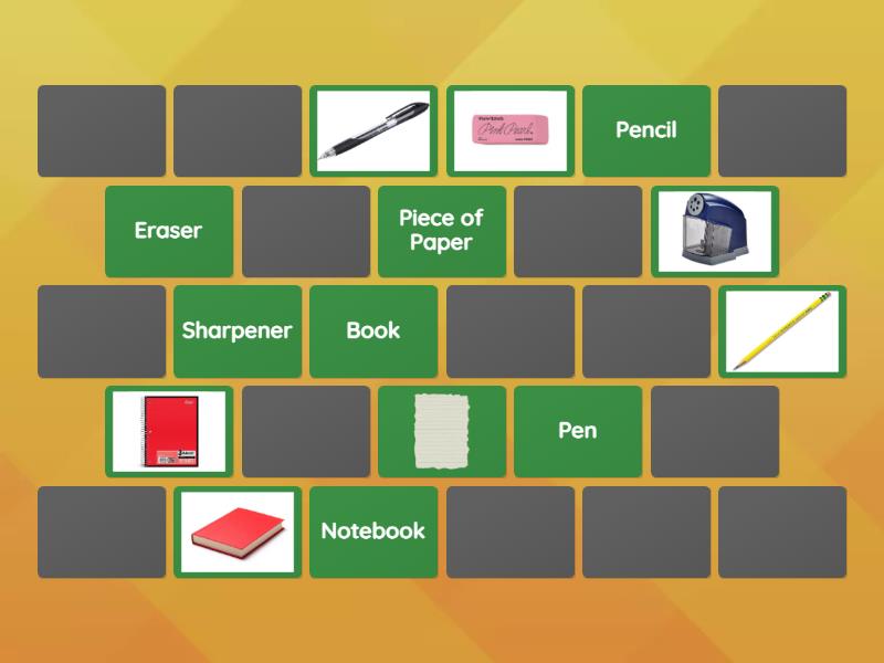 School Supplies Memory Game - Parejas