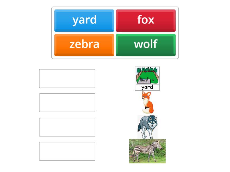 phonics. w x y z - Match up