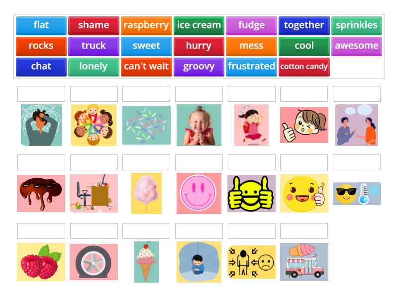 Pete the Cat Screams for Ice Cream VOCABULARY - Match up