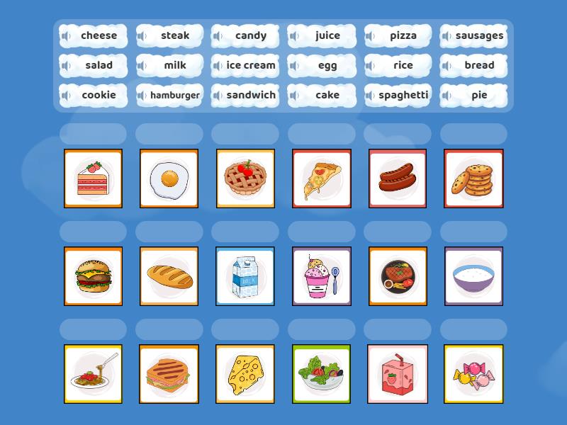 Food. Grade 1. - Match up
