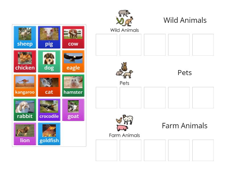 Wild, Farm or Pet? - Group sort