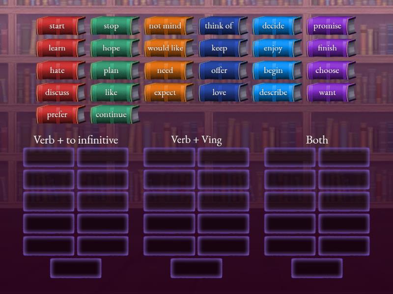 Unit 9 Verb Pattern PIE - Group sort