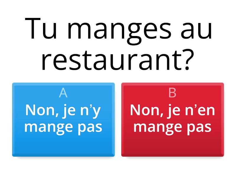 Les pronoms Y et EN - Quiz