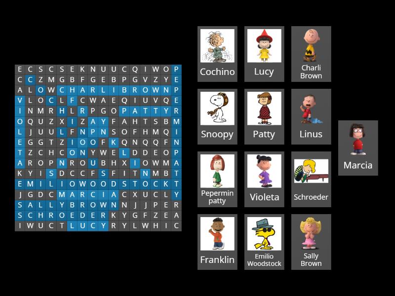 Snoopy - amigos - Wordsearch