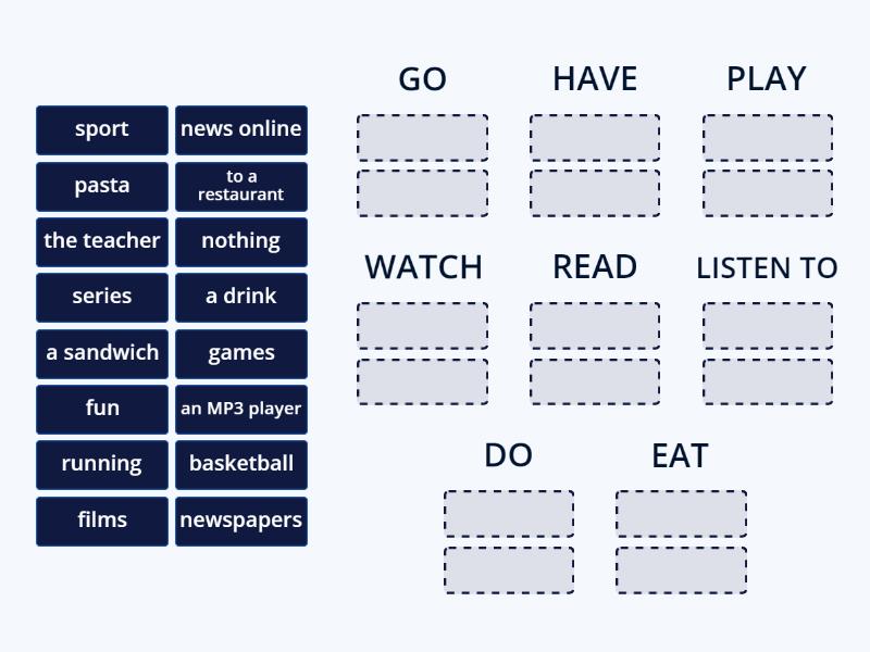 SO Elementary U2.1 Collocations - Group the words - Group sort