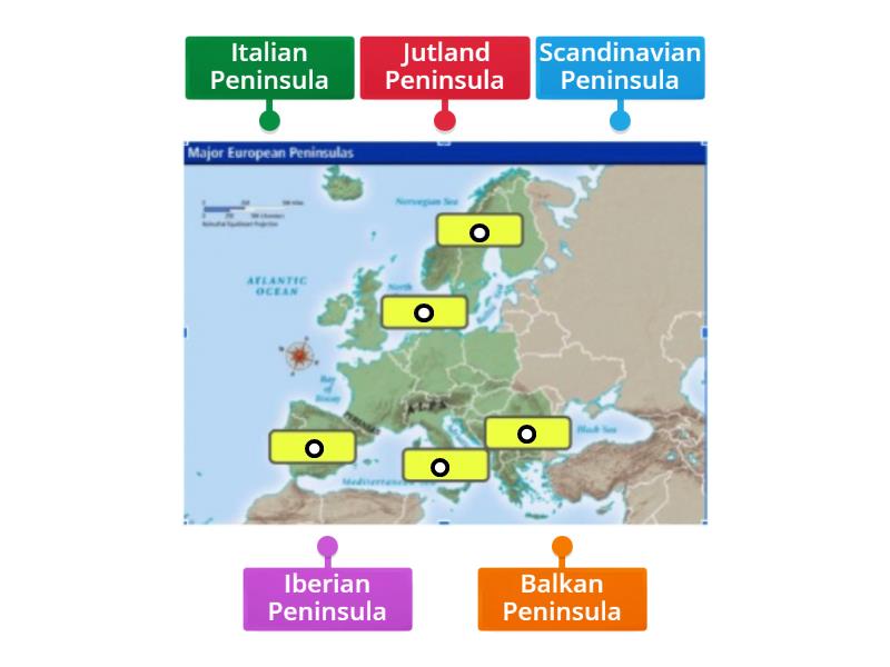 Peninsulas - Labelled diagram