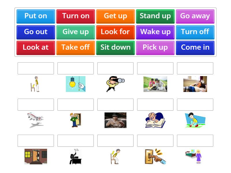 PHRASAL VERBS - MATCH 01 - Match up