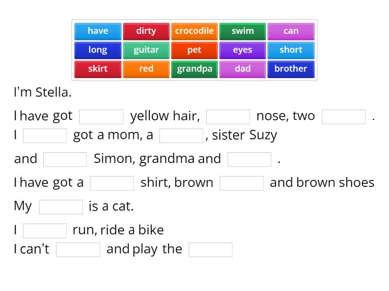 Story about Stella - Missing word