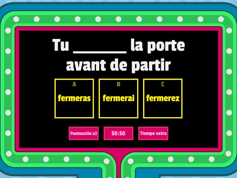 Le Futur Simple - Gameshow quiz
