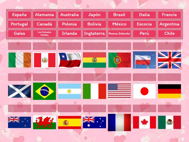 (3) Flags and countries - Match up