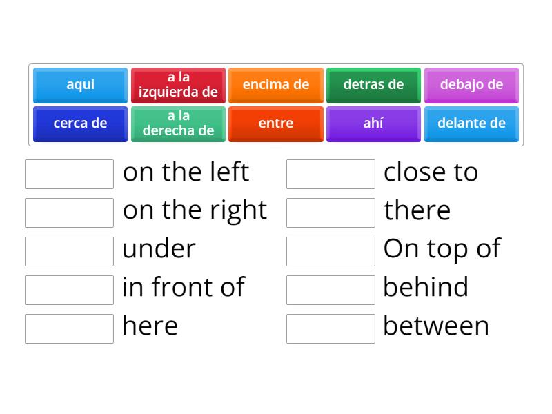 SEC 1-T2- W3- Preposiciones de lugar - Match up