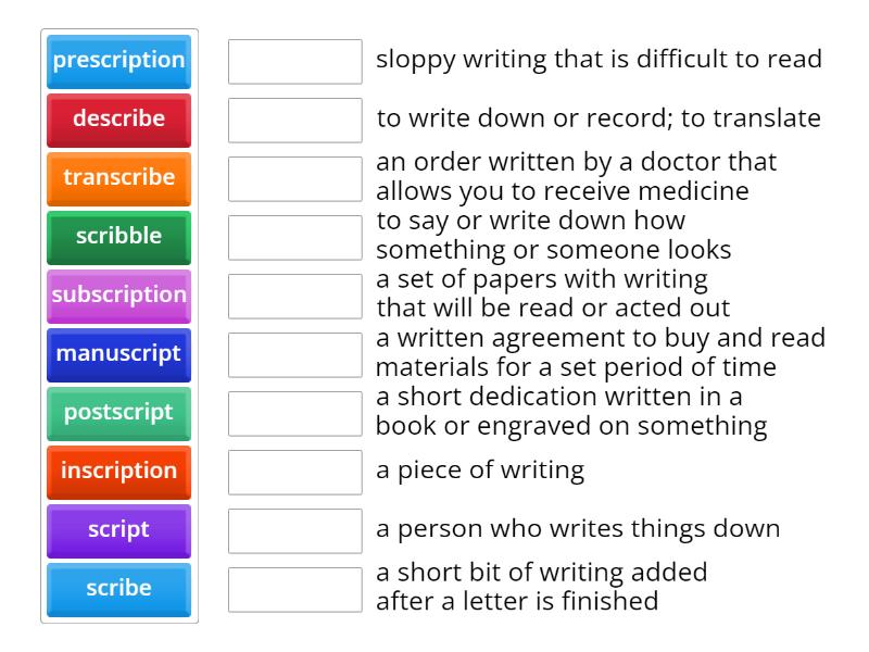 scrib/script - Match up