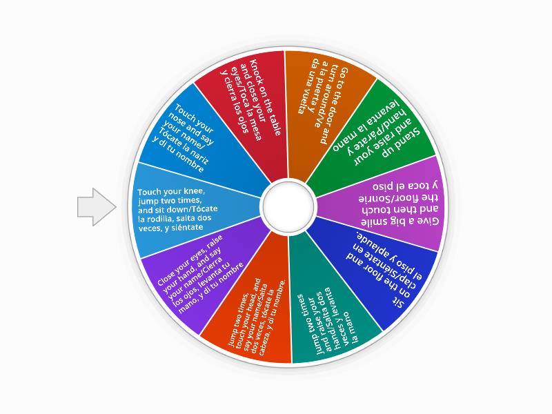 Multi-step instructions (English/Spanish) - Spin the wheel