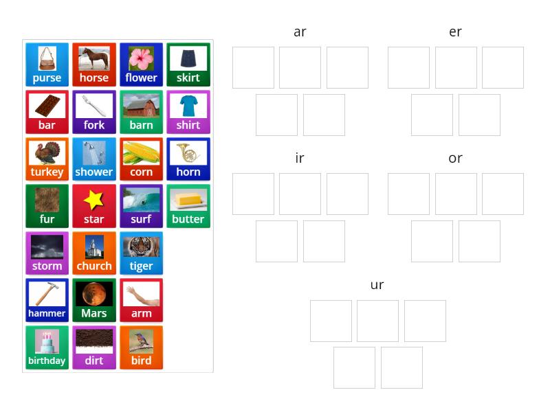Bossy R Words - Group sort
