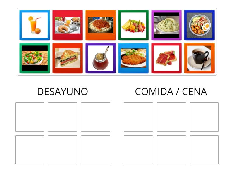 Desayuno y comida - Group sort