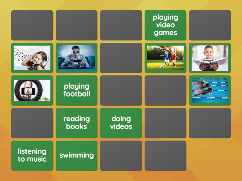 activities we like - Matching pairs