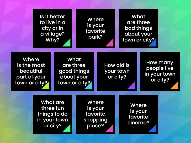 Speaking places in a city - Flip tiles