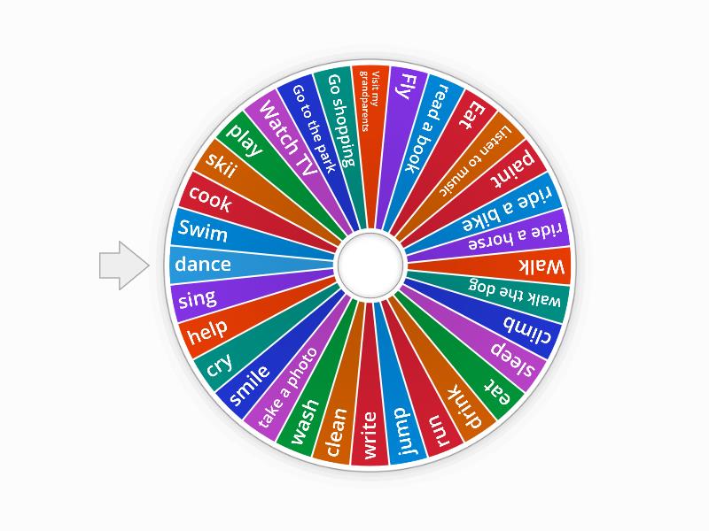 Wheel of verbs - Spin the wheel