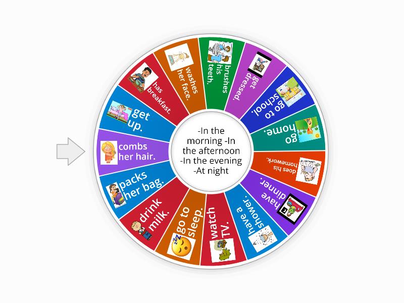 TB 2B U3 Tell the time! (Daily routine) - Spin the wheel