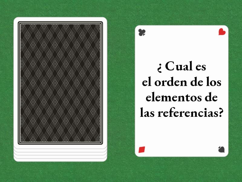 REFRENCIAS Y BIBLIOGRAFIA EN NORMAS APA - Speaking cards
