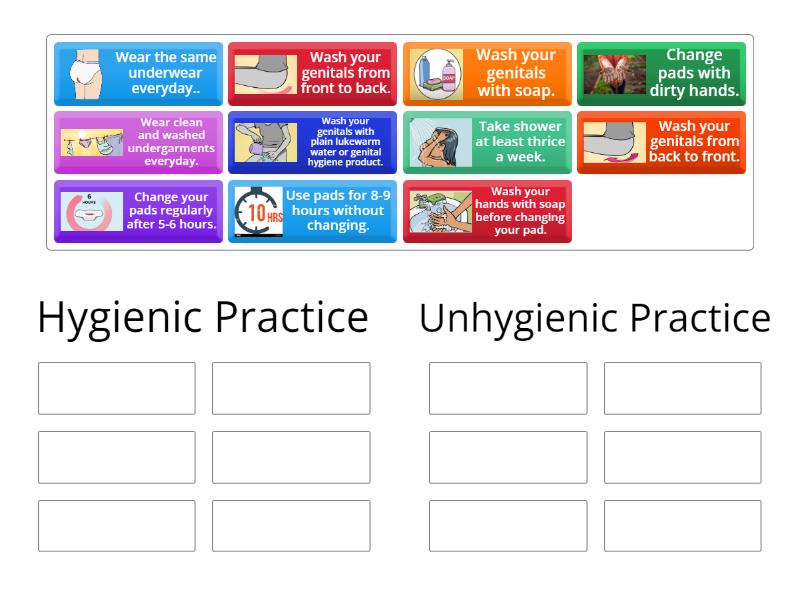 Sorting out Hygienic Practice_ Worksheet A - Group sort