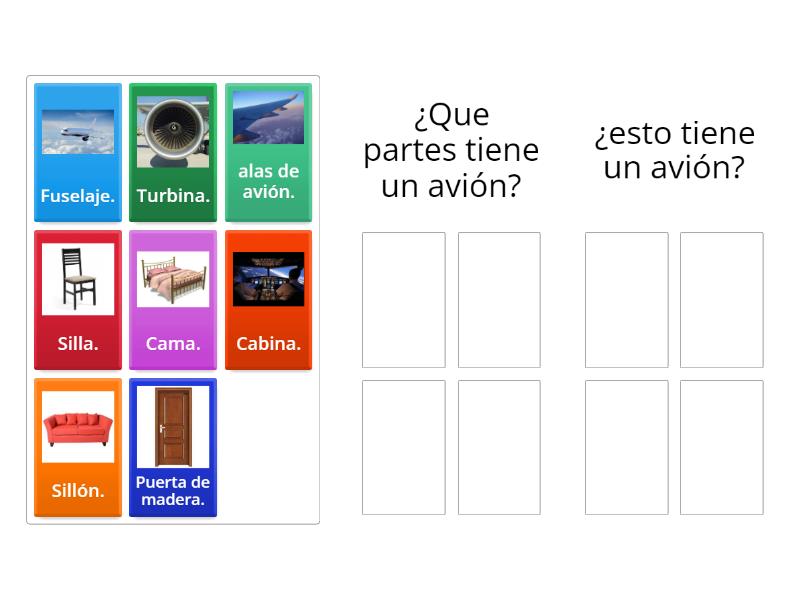Partes de un avión. - Group sort