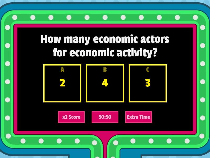 ECONOMIC ACTORS - Gameshow quiz