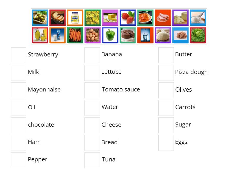 Food Ingredients (recipes) - Match up