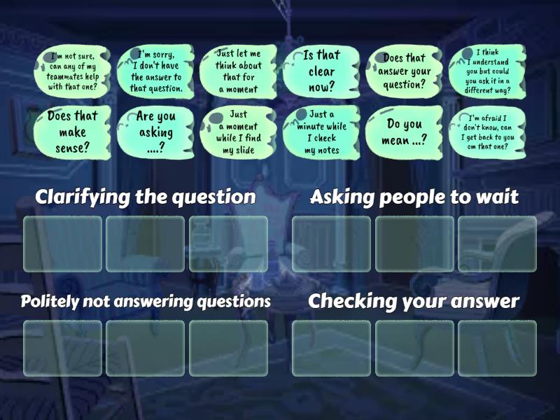 Dealing with difficult questions - Group sort