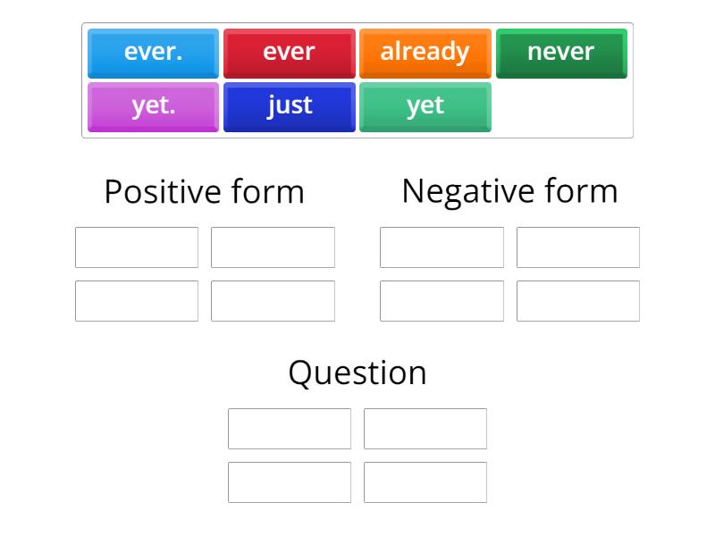 Present Perfect (time markers) - Group sort