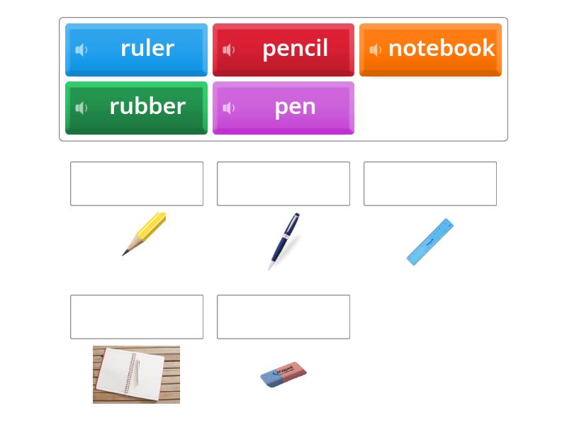 school supplies matching game - Match up