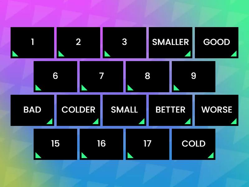 Memory game: adjectives - Matching pairs