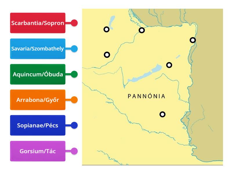 Pannónia provincia - Labelled diagram