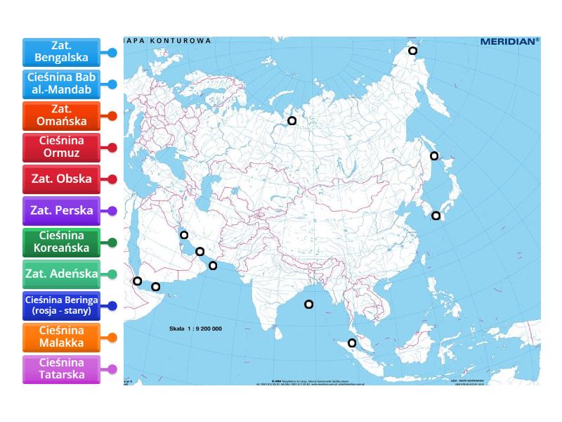 Cieśniny i Zatoki Azji - Labelled diagram