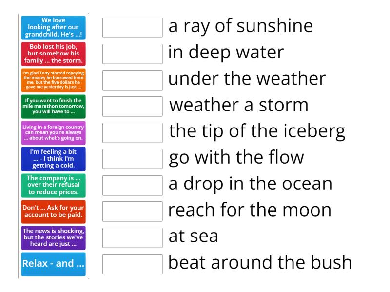Nature idioms - Match up