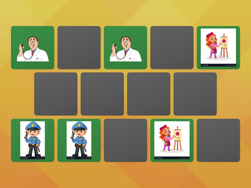 Jobs! matching cards - Matching pairs