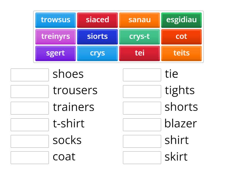 Gwisg Ysgol - Match up