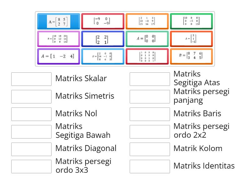 Jenis-Jenis Matriks - Une las parejas