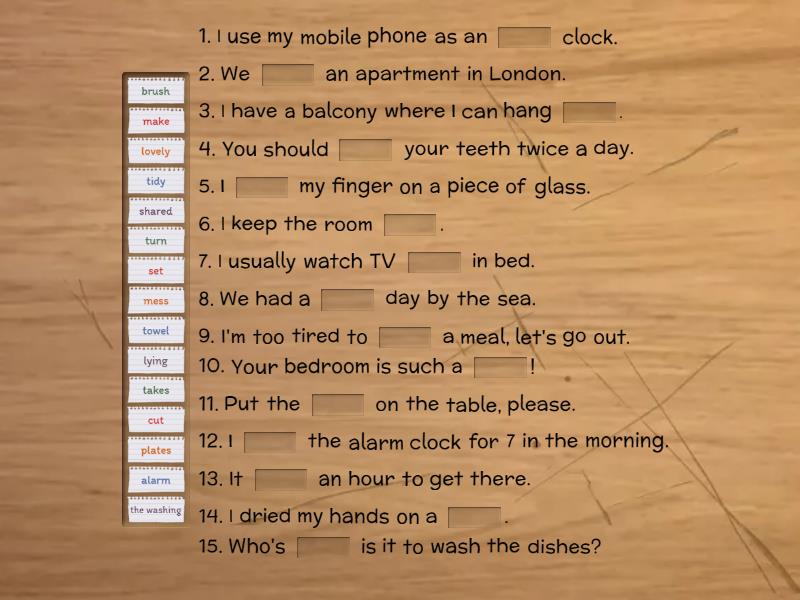 03.02 Words that go together 2 - Complete the sentence