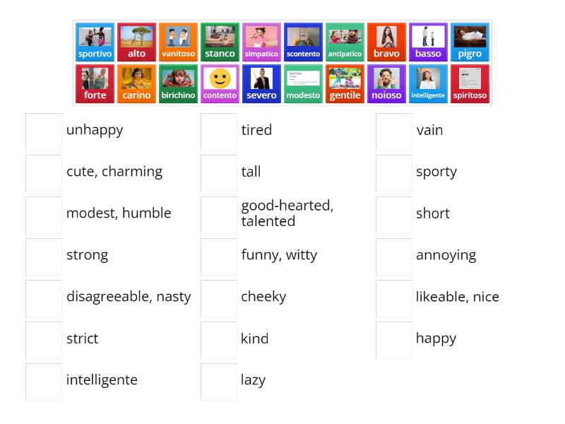 Describing Family and Friends - Match up