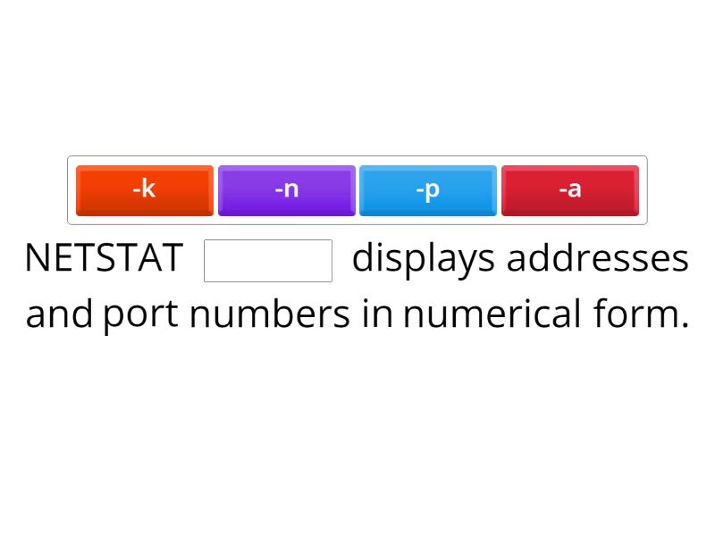 NETSTAT Flags - Complete a frase