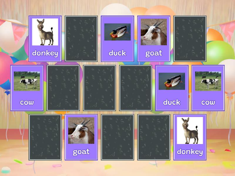 Academy stars starter Unit8/animals - Matching pairs