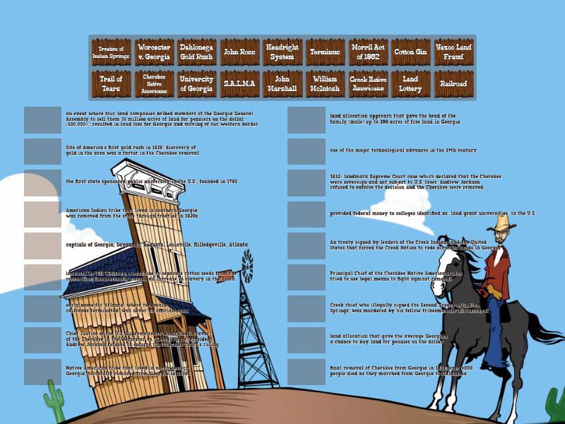 SS8H4 Westward Expansion - Match up
