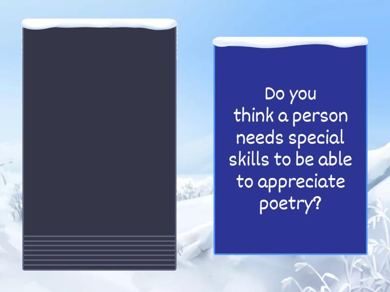 Why poetry still matters: speaking - Speaking cards