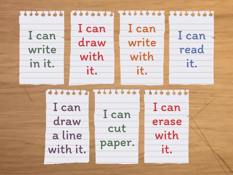 School things and Actions Game - Flip tiles